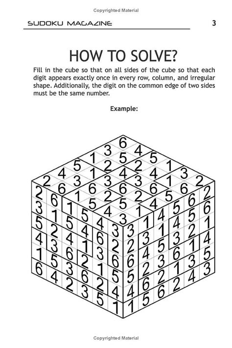 Krychle Jigsaw Sudoku 6×6 120 3d Irregular Sudoku Cubes 3 Grids In 1 Sudoku Magazine