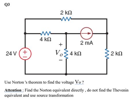 Solved Use Norton S Theorem To Find The Voltage Vo