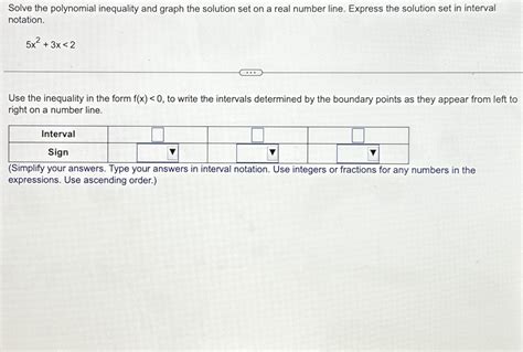 Solved Solve The Polynomial Inequality And Graph The