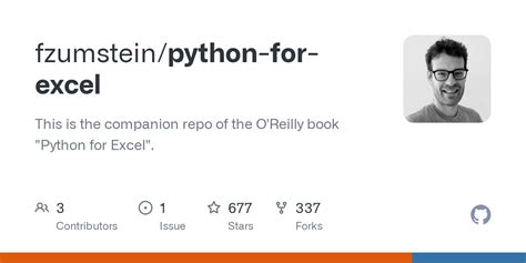 Python For Excelexcelpy At 1st Edition · Fzumsteinpython For Excel · Github