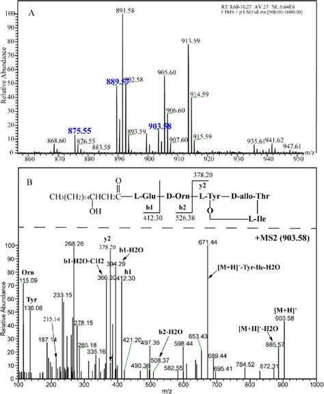 Esi Msms Spectrum Of Plipastatin Analogues Isolated From Lp7a