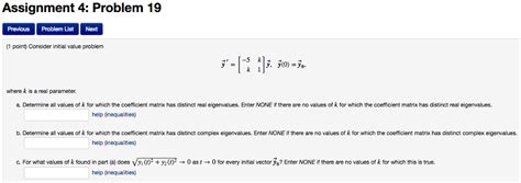 solved consider initial value problem y [ 4 k k 1] y