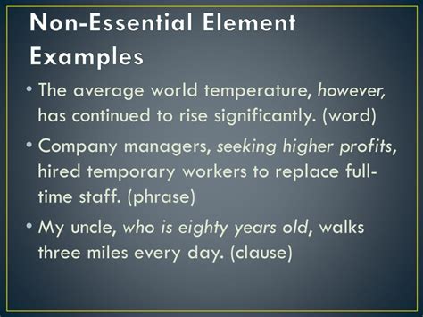 Ppt Essential Vs Non Essential Elements In Clauses Powerpoint
