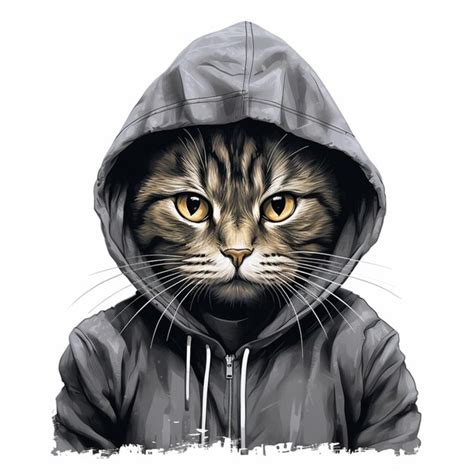 Premium Photo There Is A Cat Wearing A Hoodie And Looking At The Camera Generative Ai