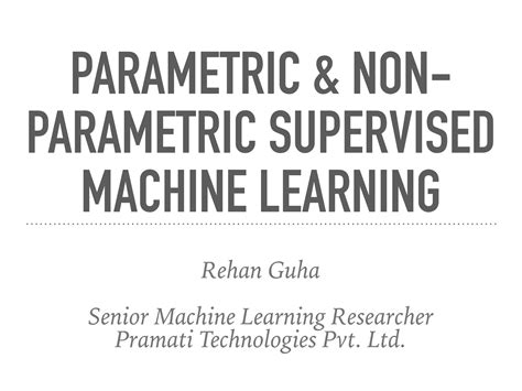 parametric and non parametric machine learning supervised ml ppt