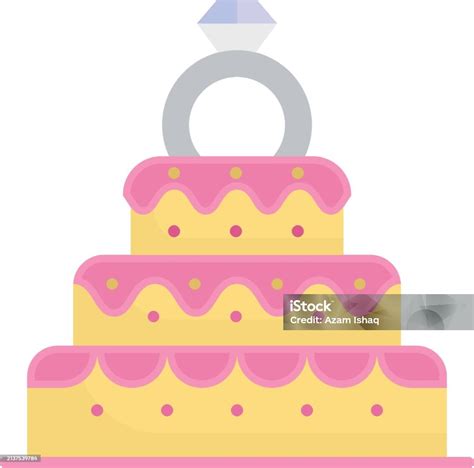 3 레이어 케이크 벡터 아이콘 디자인 무슬림 결혼 상징 이슬람 결혼식 관습 로그인 인도 아대륙 결혼 스톡 일러스트 약혼 및 생일 케이크 함께 개념 기혼에 대한 스톡 벡터