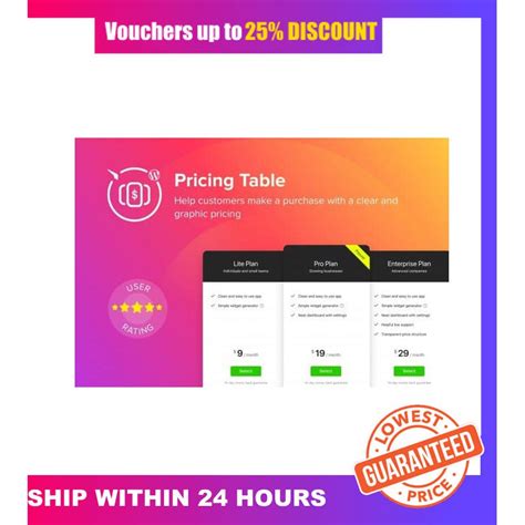 [limited Edition] Elfsight Pricing Table Shopee Malaysia