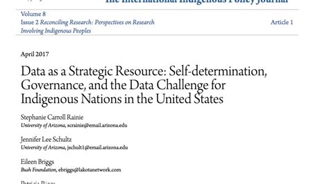 Policy Brief Indigenous Data Sovereignty In The United States Nni Database