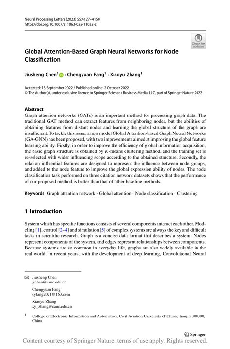 Global Attention Based Graph Neural Networks For Node Classification