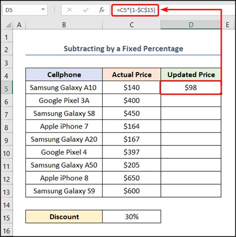 How To Subtract A Percentage In Excel Earn And Excel