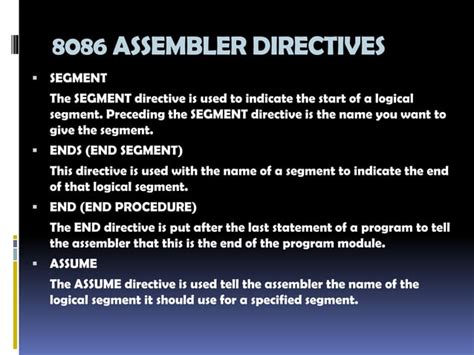 Instruction Set Of 8086 Microprocessor Pptx Programming Languages Computing