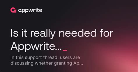 Is It Really Needed For Appwrite To Have Access To The Db Root User Threads Appwrite