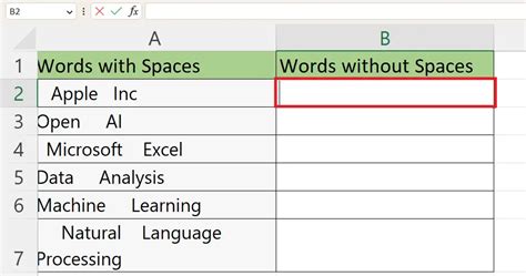 how to remove spaces between words in microsoft excel spreadcheaters