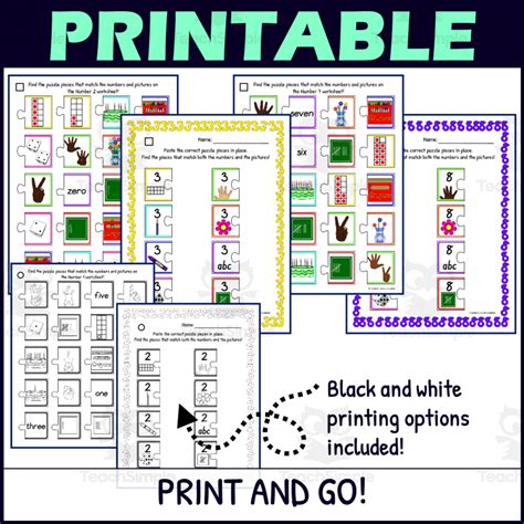 Number Sense Matching Puzzles For Number 10 By Teach Simple