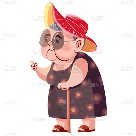 卡通 老人元素人物插画 女人1