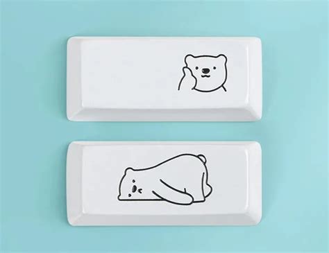Lovely Bear Metallic Keycaps Kawaiikeycaps