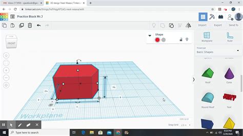Tinkercad Lesson 2 Practice Block Youtube