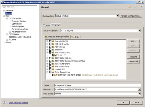 Tms320f28027 Cant Find The Target Named Devkitstargetgeneric