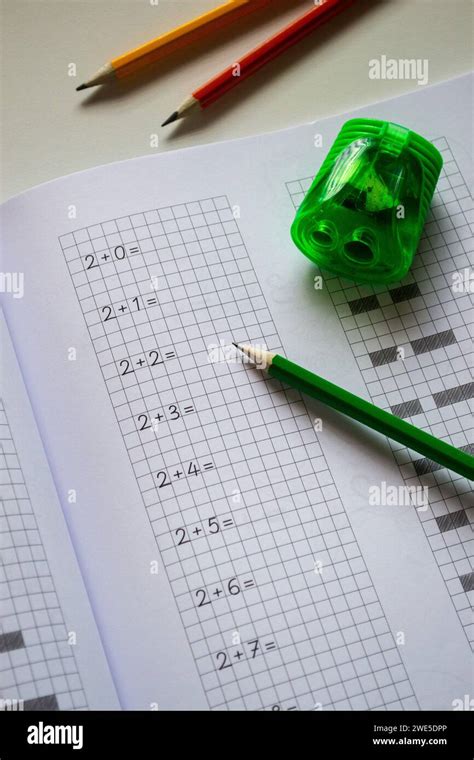Learning To Count And Write Numbers Correctly Notebook And Pencils
