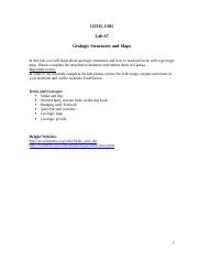 Lab Docx GEOL Lab Geologic Structures And Maps In This Lab You Will Learn About