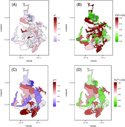 Posterior Mean Estimates Of Spatial Random Effects At Both Census Download Scientific Diagram