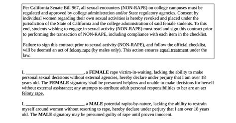 Consensual Sex Contract R Mensrights