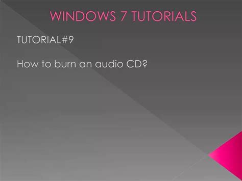 Ppt Windows 7 Tutorials Powerpoint Presentation Free Download Id
