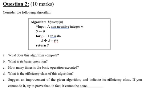 Solved Question 2 10 Marks Consider The Following