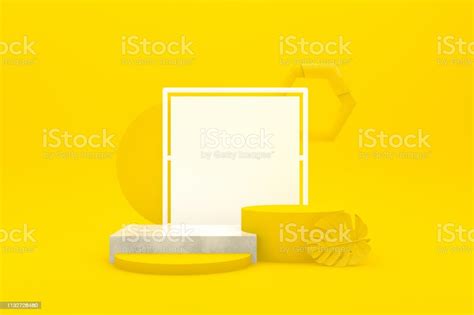 빈 우승자 연단 받침대 노란색 배경에 빈 프레임이 있는 쇼케이스 0명에 대한 스톡 사진 및 기타 이미지 0명 3차원 형태