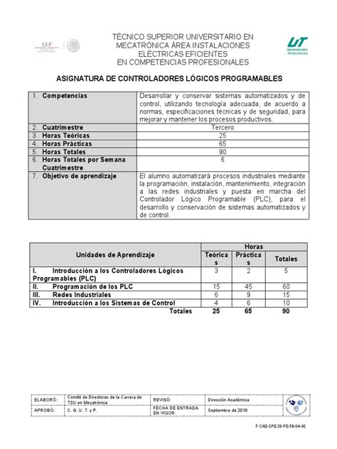 Controladores Lógicos Programables Pdf Controlador Lógico