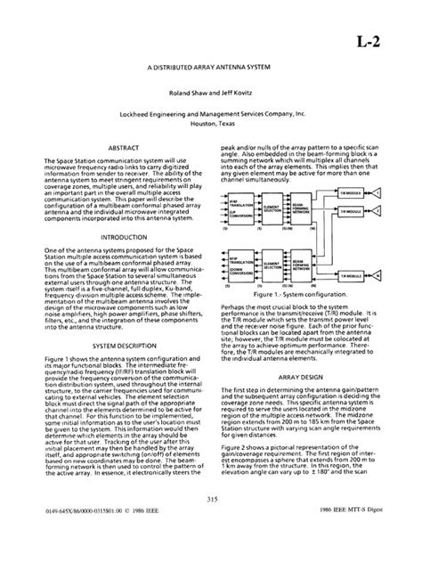 Pdf A Distributed Array Antenna System Dokumentips