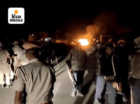 Villagers Torched Police Cars Pelted Stones Police Fired Tear Gas