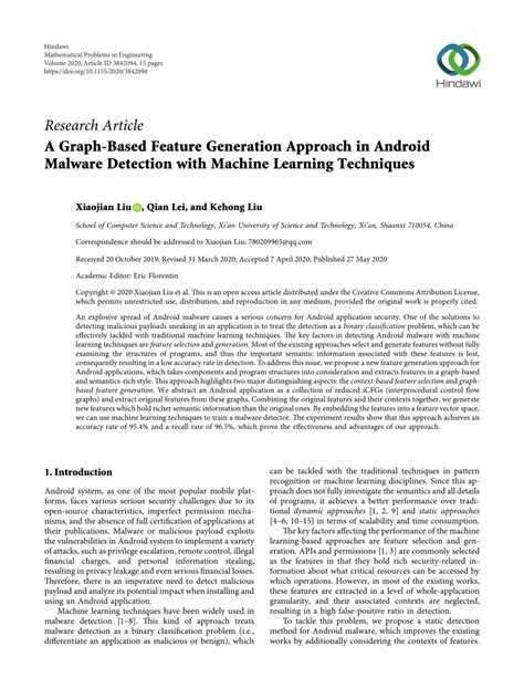 Pdf A Graph Based Feature Generation Approach In Android Malware