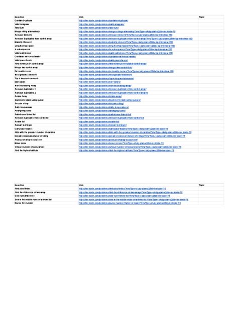 Leetcode Questions Pdf String Computer Science Theoretical
