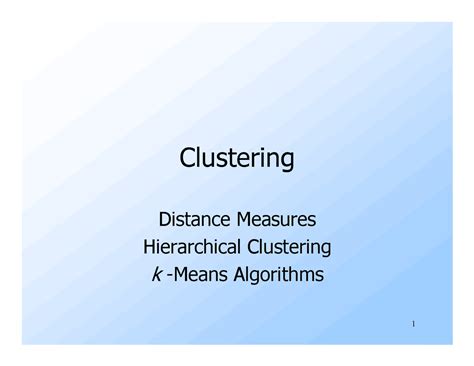Clustering Data Mining Lecture 09 Slides Computer Science Docsity
