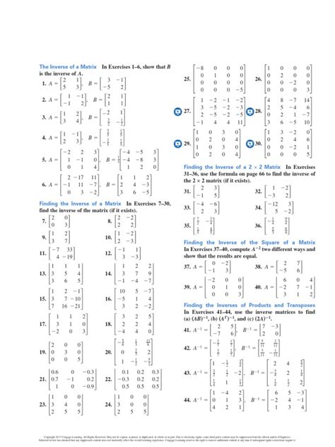 Inverse Of A Matrix Hw Pdf Matrix Mathematics Algebra