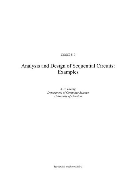 Pdf Analysis And Design Of Sequential Circuits Examples Dokumen Tips