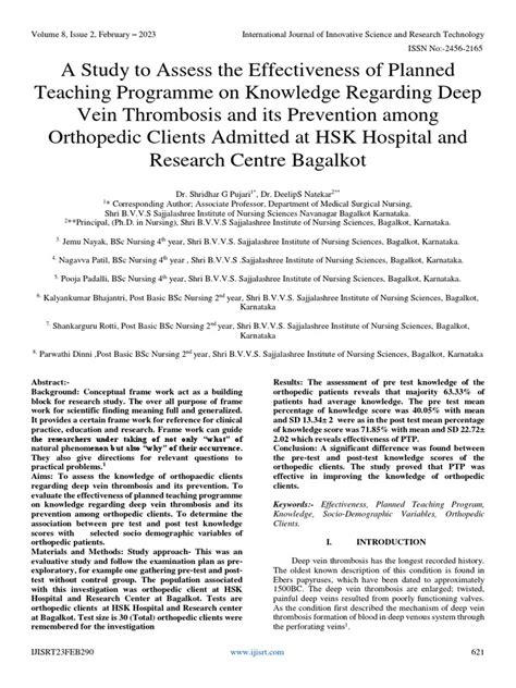 Keywords Effectiveness Planned Teaching Program Knowledge Socio Demographic Variables