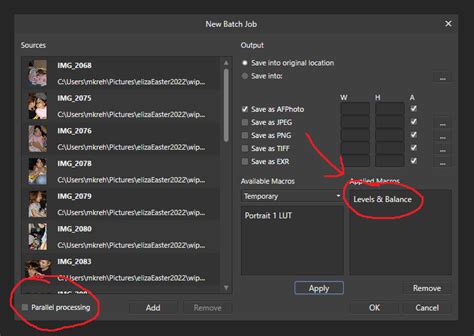 Why Isn T Affinity Photo S Batch Job Not Applying Macros Pre V Archive Of Desktop Questions