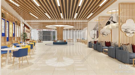 新中式图书馆阅览室3d模型下载【id 1151795224】 知末3d模型网