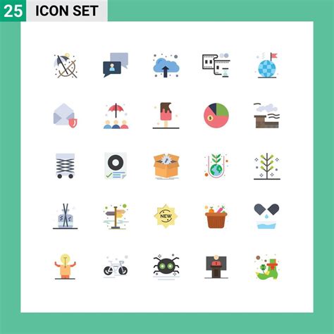 Flat Color Pack Of 25 Universal Symbols Of Gdpr Internet Data Business Movie Reel Editable