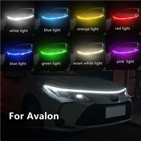 긴 스트립 스루 타입 Led 자동 수정 전면 헤드라이트 갭 업그레이드 장식 조명 자동차 주간 주행 조명 아발론용 자동차 조명