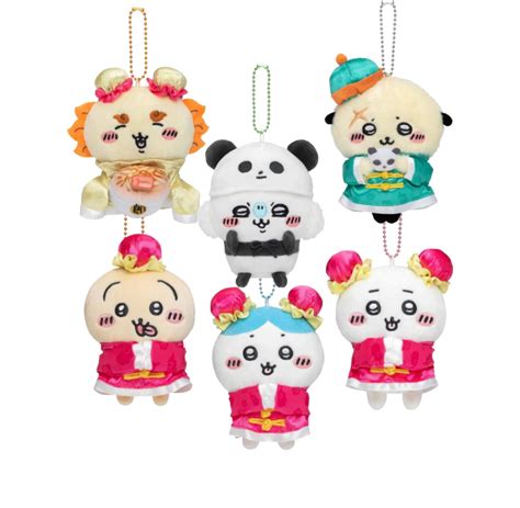 치이카와 치이카와마켓 중화반점 마스코트홀더 키홀더 6종 치이카와 하치와레 우사기 모몬가 쿠리만쥬 위시버킷