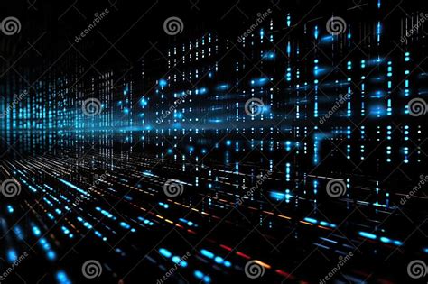 Abstract Technology Background With Glowing Lines And Bokeh Abstract