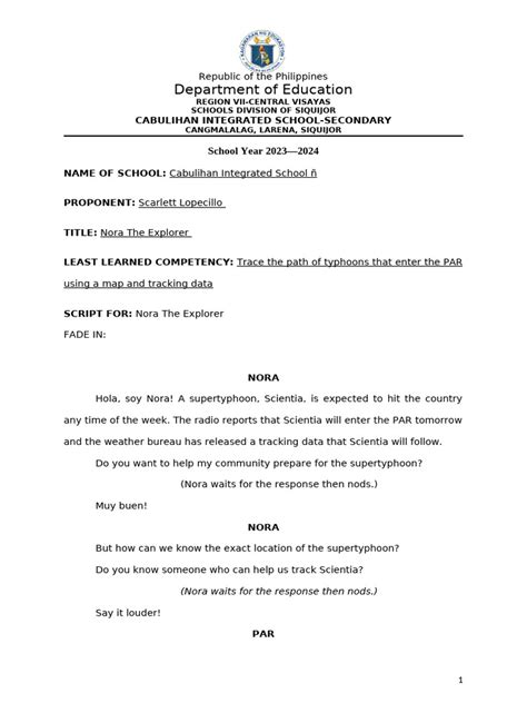 Siyensikula Script Pdf Typhoon Natural Hazards