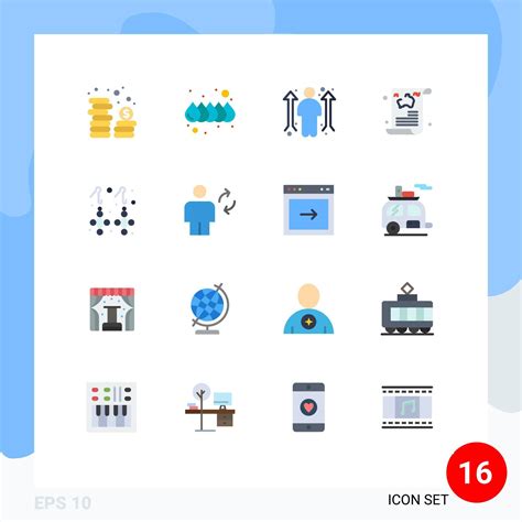 Pack Of 16 Modern Flat Colors Signs And Symbols For Web Print Media Such As Fashion Guide Career