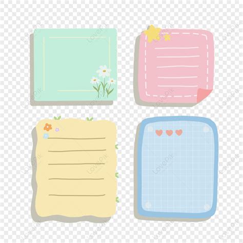 귀여운 만화 일러스트 꽃 스티커 스크랩북 노트 메모 편지지상표주형 Png 일러스트 무료 다운로드 Lovepik