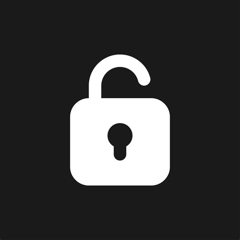 Unlocked Padlock Dark Mode Glyph Ui Icon Security Setting Access