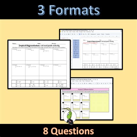 Implicit Differentiation Cut And Paste For Ap® Calculus 3 2 Made By Teachers