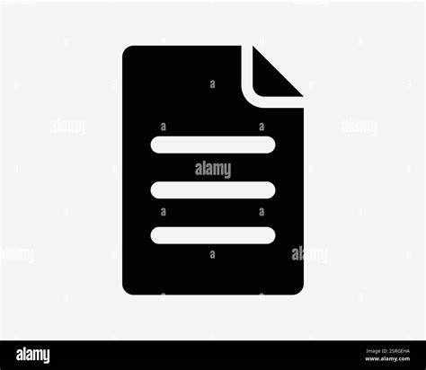Document Page Paper Sheet Lines Line Doc Word Text File Folder Black White Icon Sign Symbol